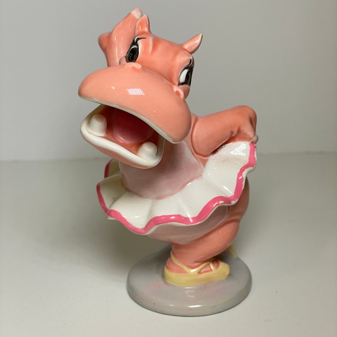 Vintage Disney Fantasia Pink Hyacinth Hippo Ballerina Figurine - Etsy