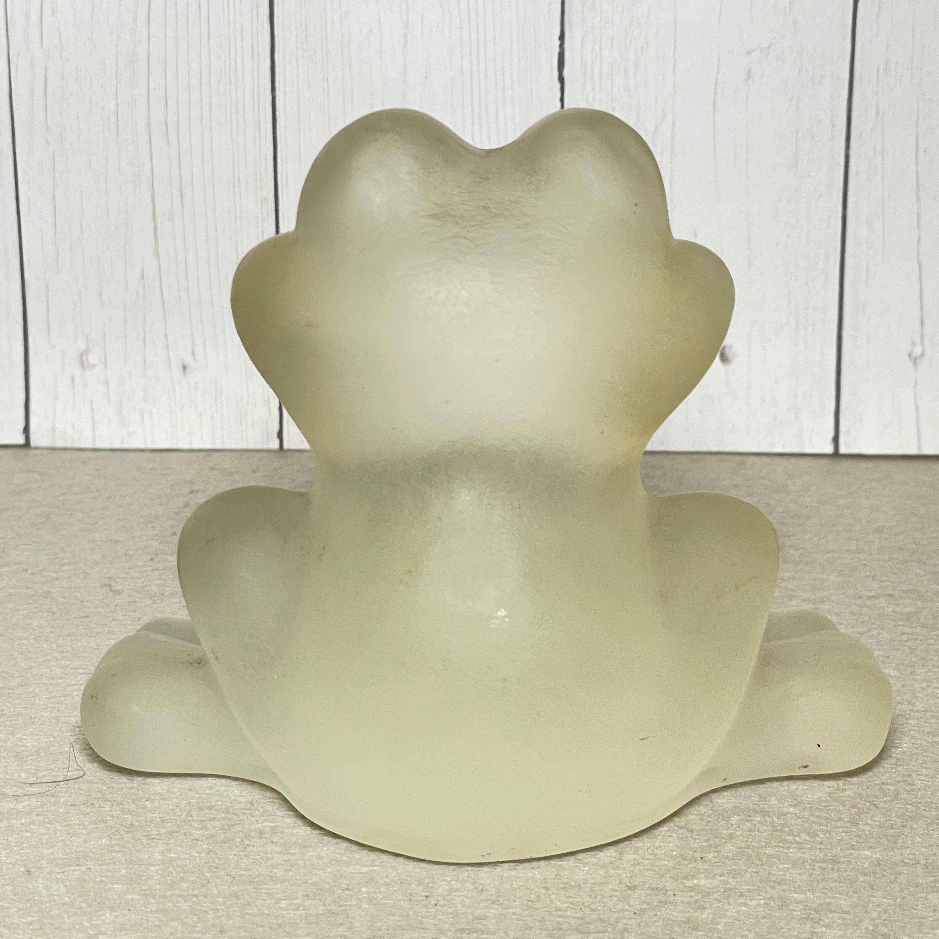 Vintage Satin Frosted Glass Frog Figurine Paperweight - Etsy