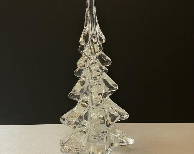 Vintage Crystal Art Glass Christmas Tree Table Top Glass Tree Sculpture ...