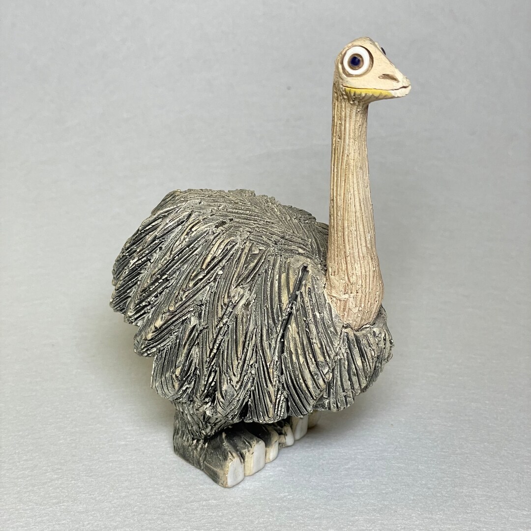 Artesania Rinconada Folk Art Clay Ostrich Figurine Uruguay - Etsy