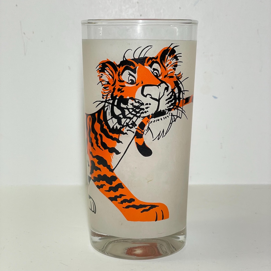 Vintage 1960’s Esso Tiger Frosted Glass Tumbler - Etsy