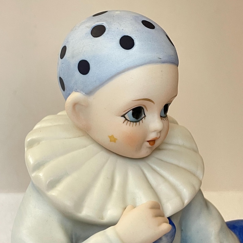 Vintage Pierrot Mann Harlequin Doll Clown Figurine Music Box Made in ...