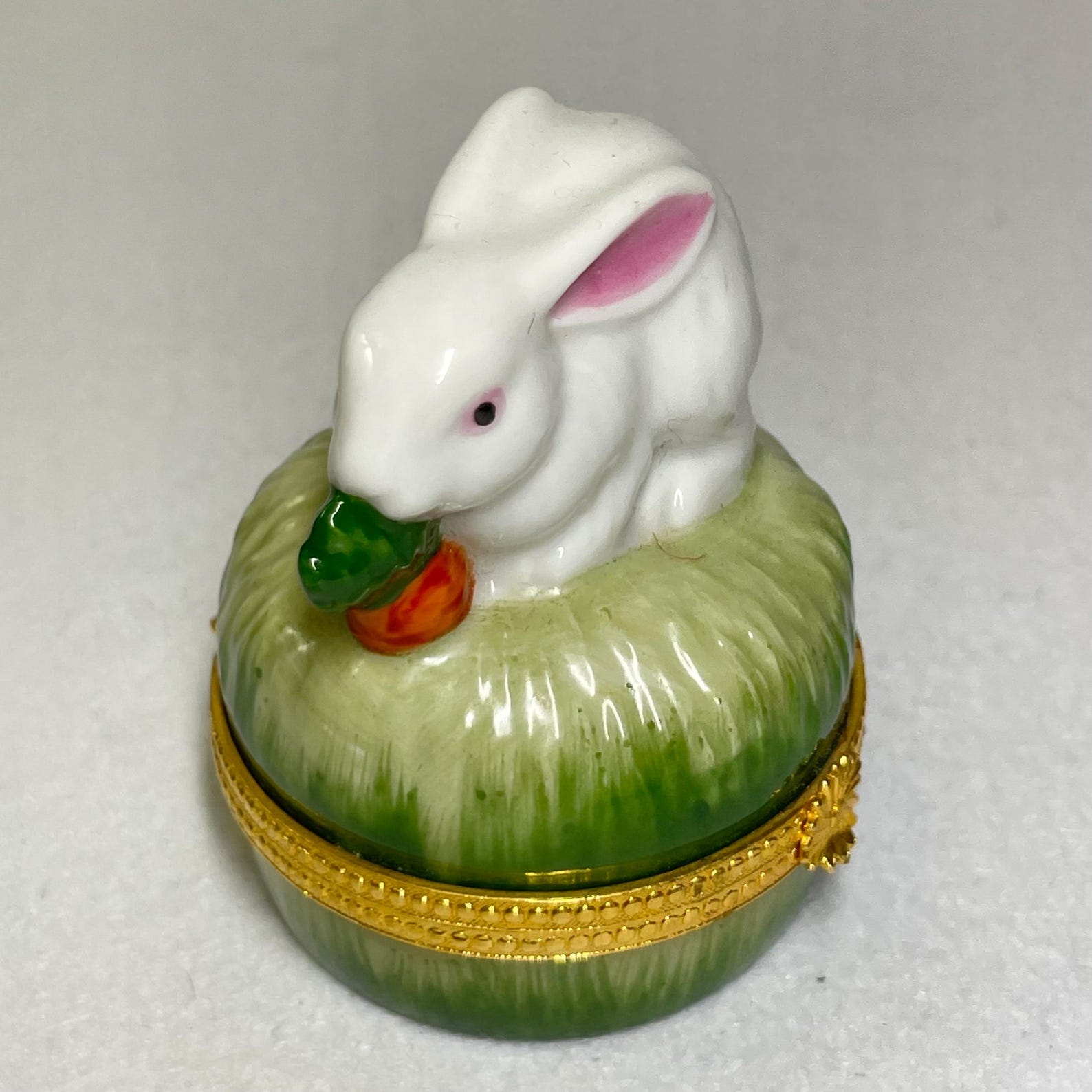 White Bunny Rabbit Ceramic Hinged Trinket Keepsake Box - Etsy