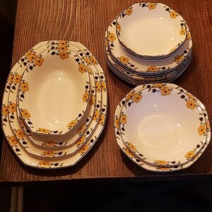 RARE Vintage 1920's Homer Laughlin Flower Pattern Dinnerware made 1926 ...