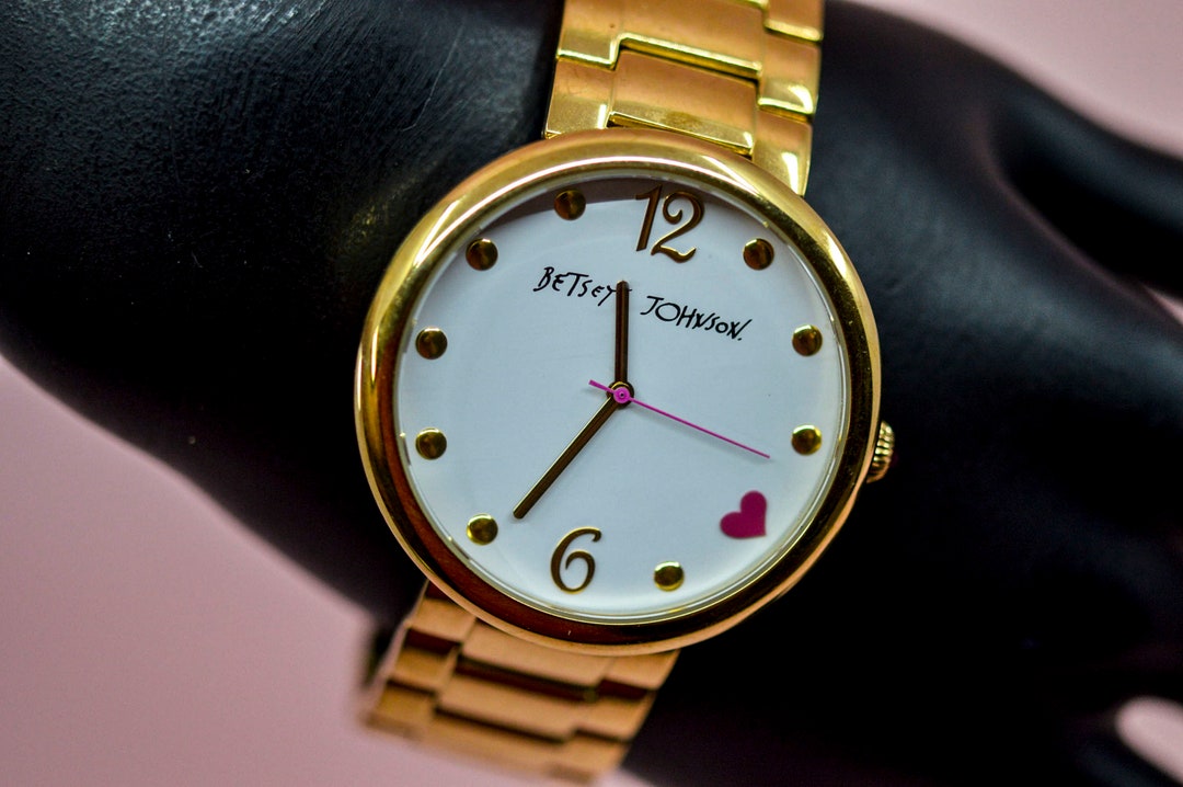 Betsey Johnson, Gold Tone White Dial, Womens, Fashion Watch - Etsy