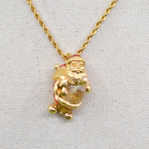 Swarowski, Gold and Red Tone, Crystal Santa , Pendant Neklace - Etsy