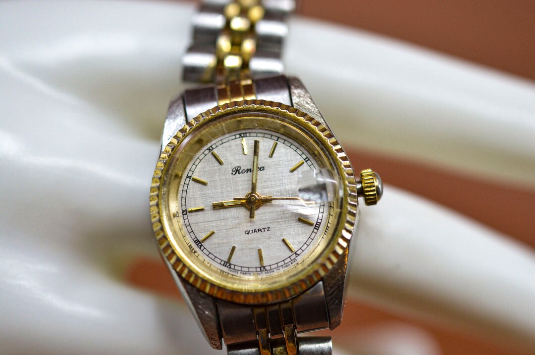 Ronica, Two Tone, Silver and Gold Tone, Womens, Vintage , Quartz Wrist ...