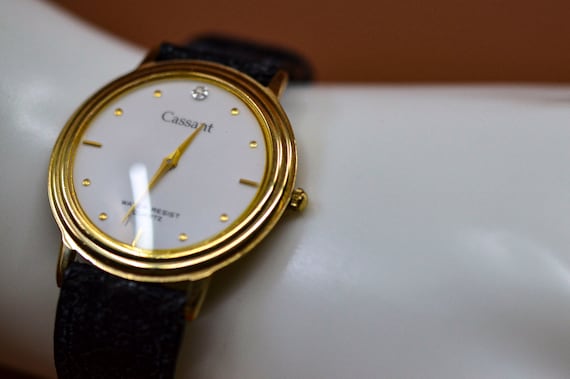 Cassant , gold tone with white dial, vintage, quartz … - Gem