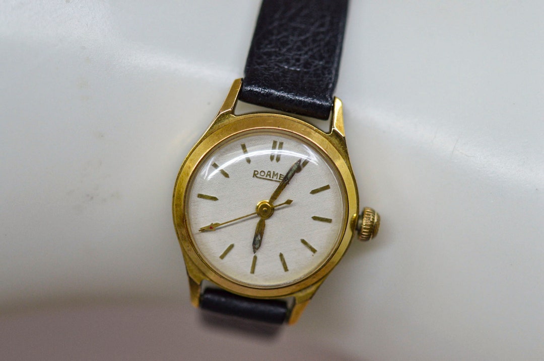 Roamer Gold Tone Wind Up Mechanical Vintage Wrist Watch - Etsy