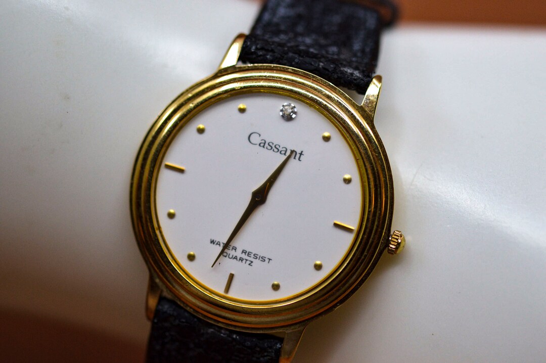 Cassant , Gold Tone With White Dial, Vintage, Quartz Wrist Watch - Etsy