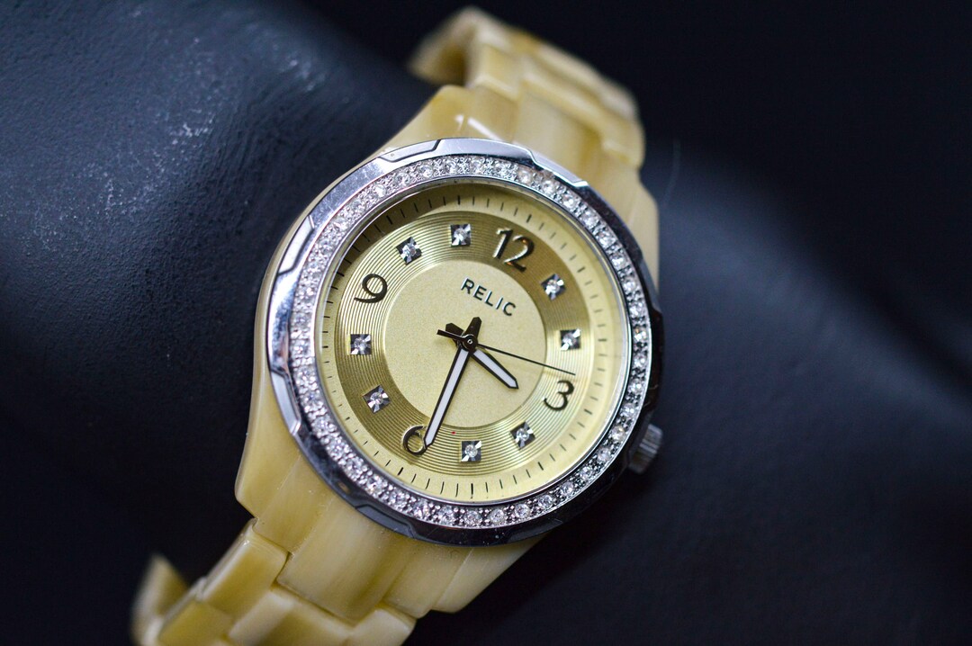 Relic, White Tone With Crystals, Womens , Wrist Watch - Etsy