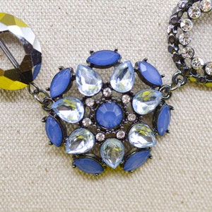 Blue Tone With Crystals Womens, Fashion Necklace - Etsy