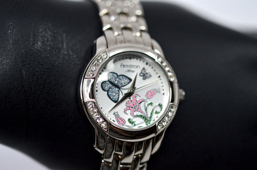 Armitron, Silver Tone With Multi Color Crystals on Dial, Womens ...