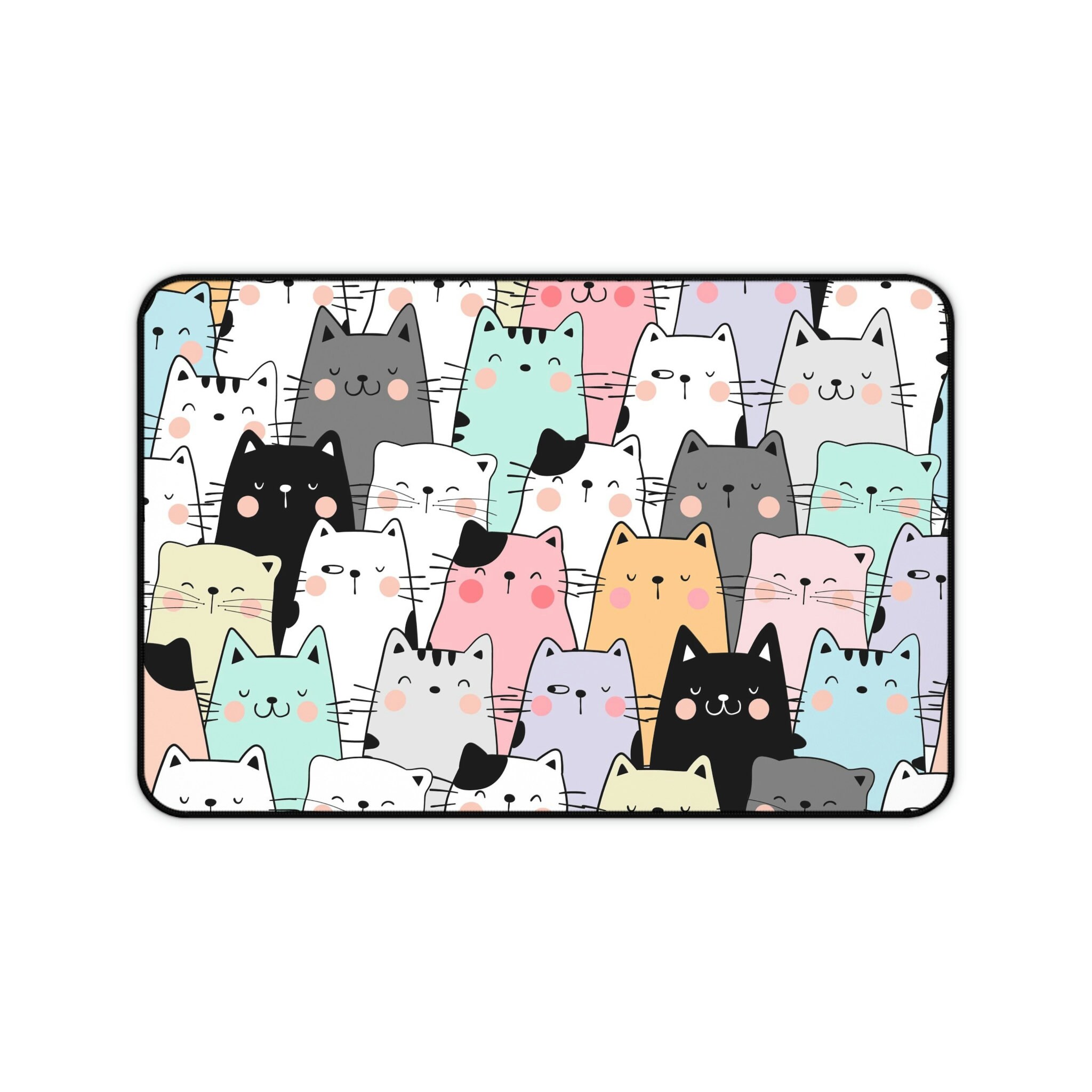 Cat Desk Mat Kawaii Cat Deskmat Boho Deskpad Gift for Cat - Etsy
