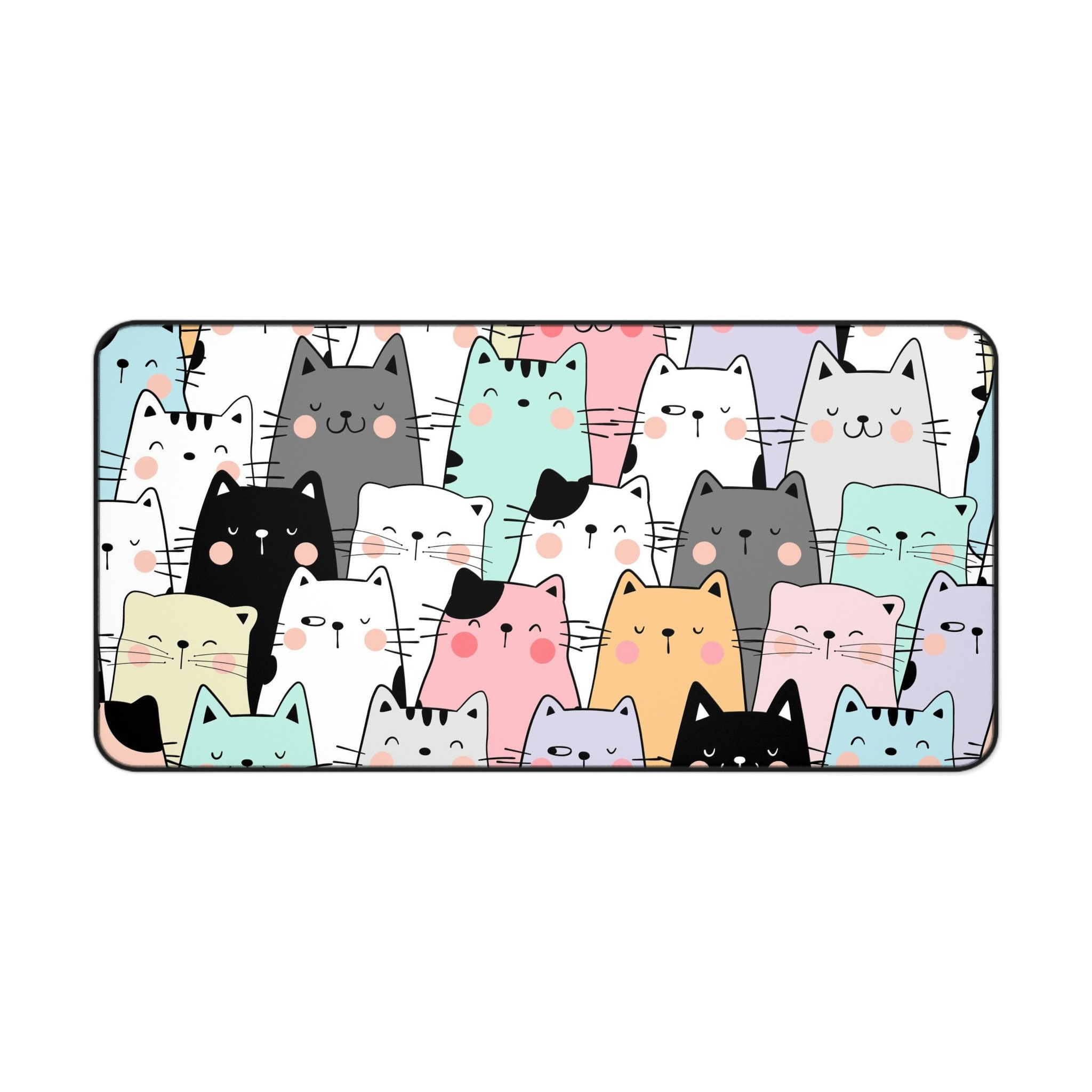 Cat Desk Mat Kawaii Cat Deskmat Boho Deskpad Gift for Cat - Etsy