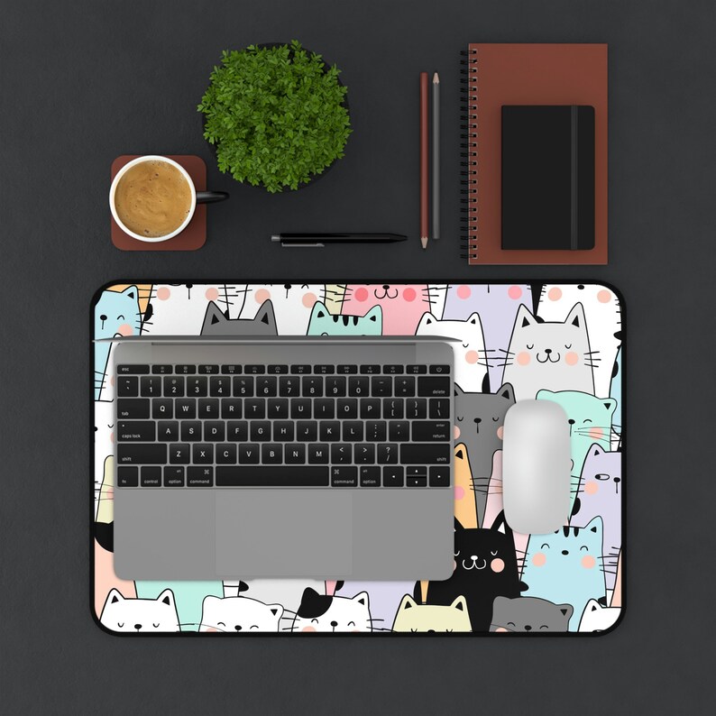 Cat Desk Mat Kawaii Cat Deskmat Boho Deskpad Gift for Cat - Etsy