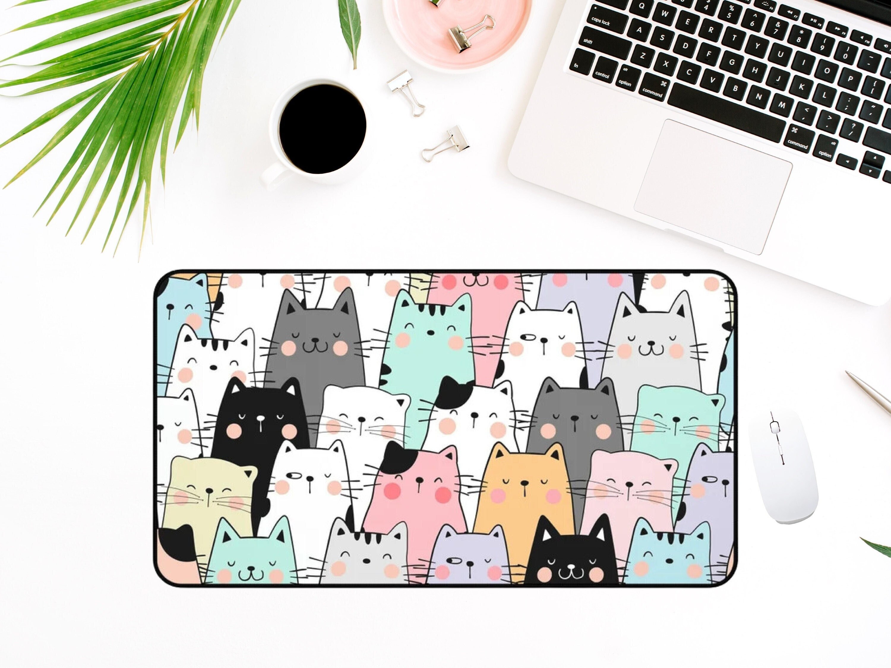 Cat Desk Mat Kawaii Cat Deskmat Boho Deskpad Gift for Cat - Etsy