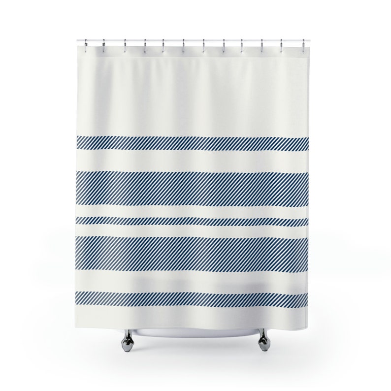 Modern Stripes Shower Curtain Minimalist Shower Curtain Geometric