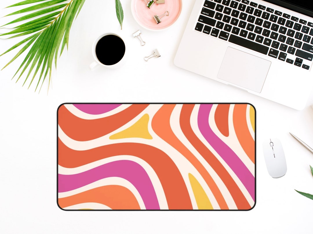 Retro Deskmat Abstract Deskmat Boho Desk Pad 70s Desk Pad, Retro ...