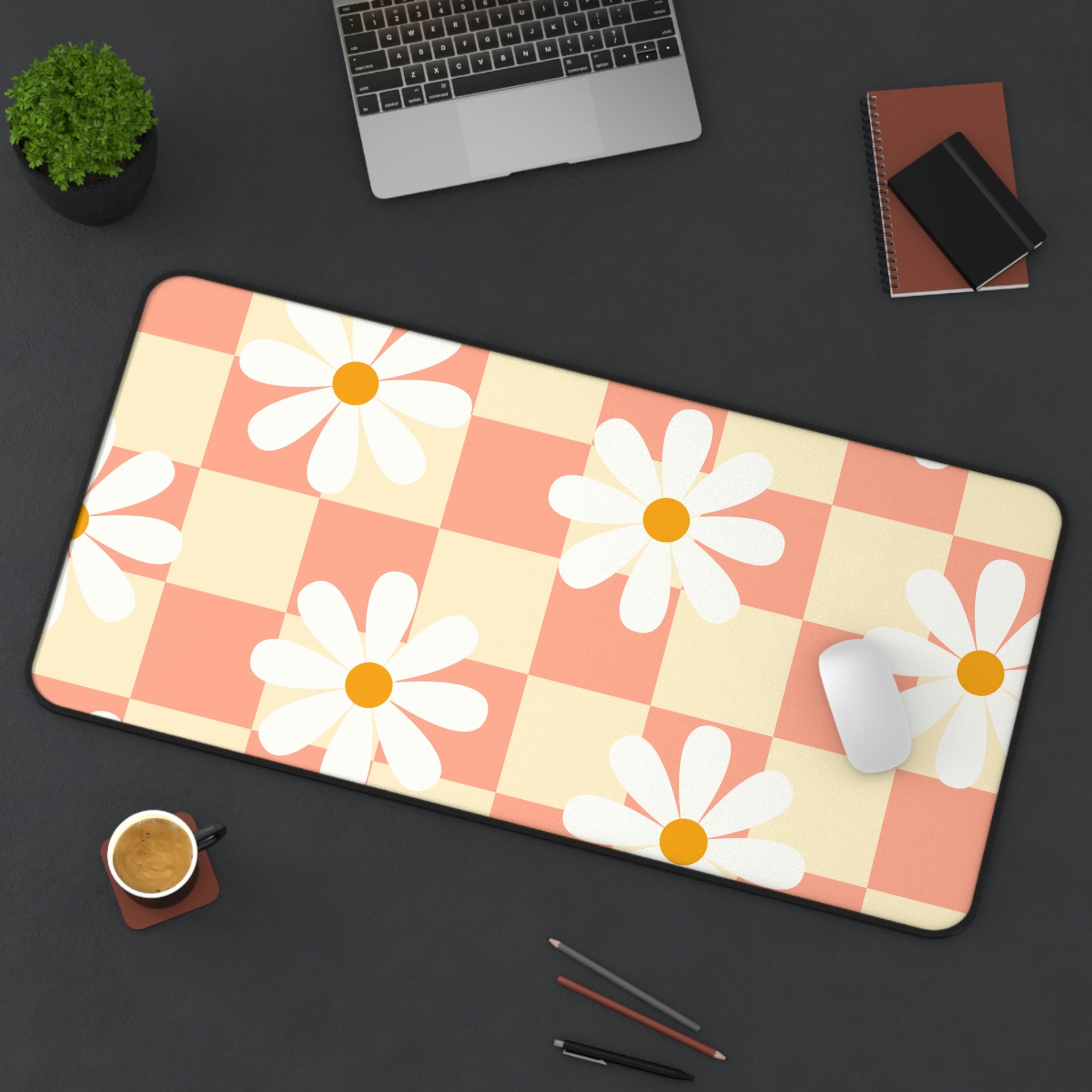 Boho Floral Desk Mat Boho Desk Mat Abstract Desk Pad - Etsy
