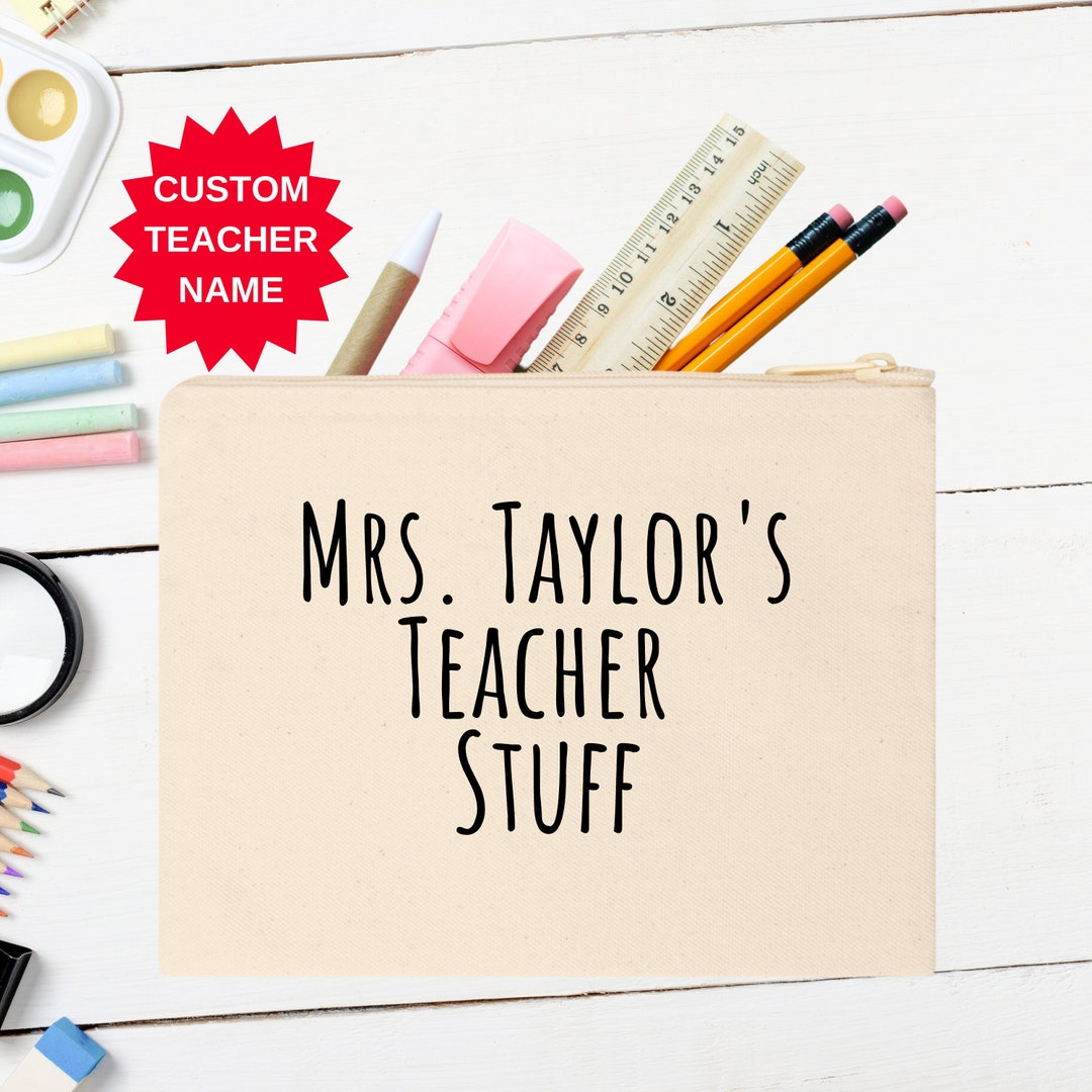 Teacher Stuff Personalized Teacher Gift Pouch, Teacher Appreciation ...