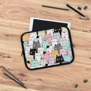 Cute Kawaii Cat Laptop Cover, Cat Laptop Sleeve, 15" 17" Laptop Case ...