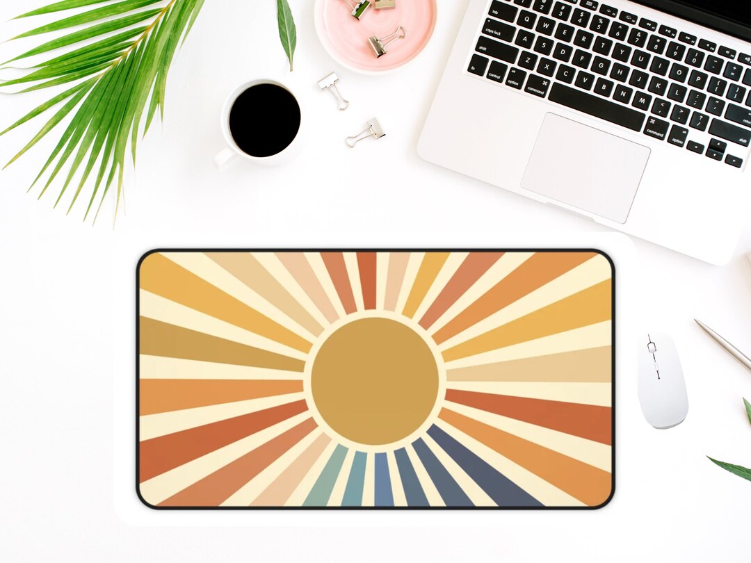 Retro Sun Desk Mat, Desk Topper, Desk Pad, Boho Chic Desk Mat ...