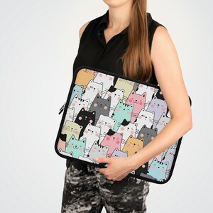 Cute Kawaii Cat Laptop Cover, Cat Laptop Sleeve, 15" 17" Laptop Case ...