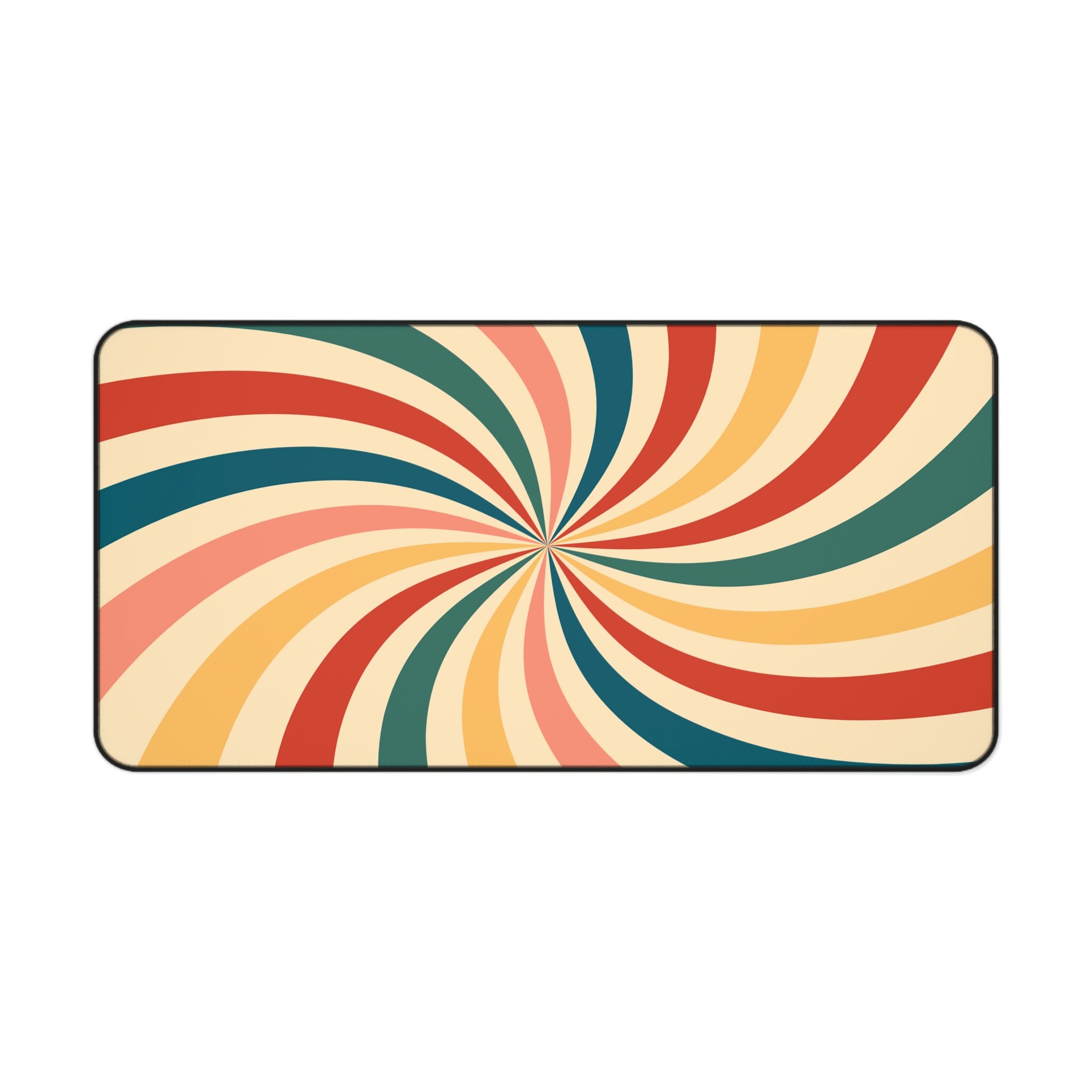 Wavy Retro Deskmat Retro Boho Desk Mat, 70s Retro Desk Pad, Cute ...