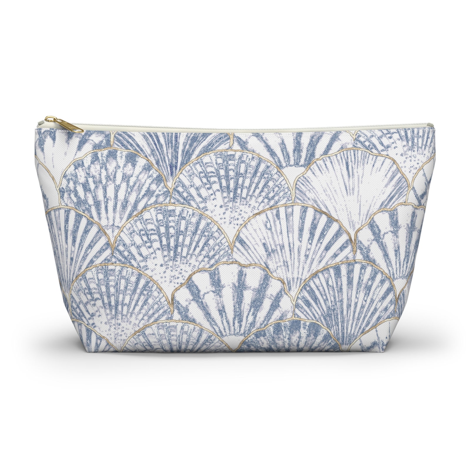 Sea Shell Beach Bag for Beach Zipper Pouch Blue Makeup Bag Beach Travel ...