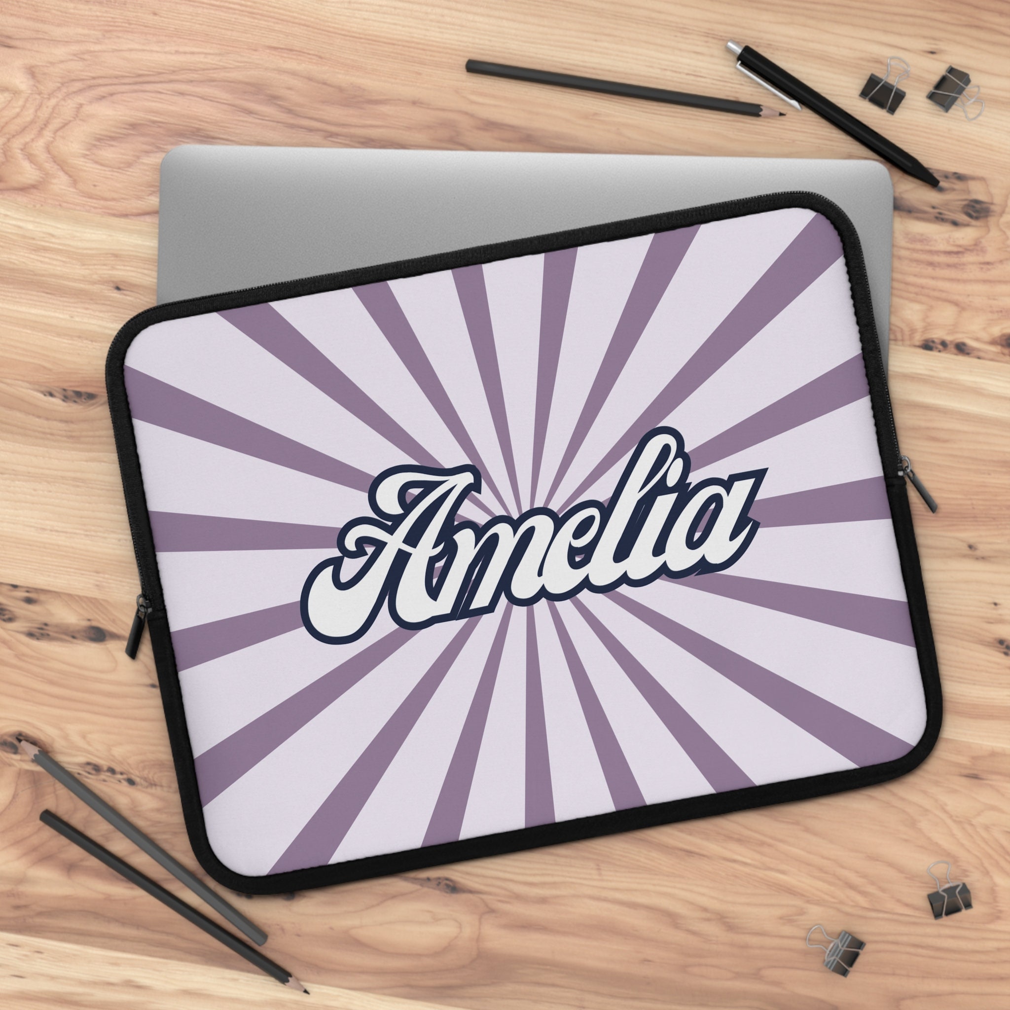 Retro Name Laptop Sleeve, Custom Laptop Case, MacBook Pro Case, Laptop ...
