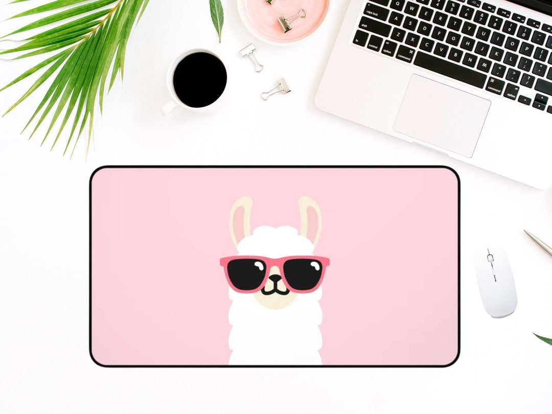 Alpaca Desk Mat, Animal Deskmat, Pink Deskmat, Laptop Mat, Mousepad ...
