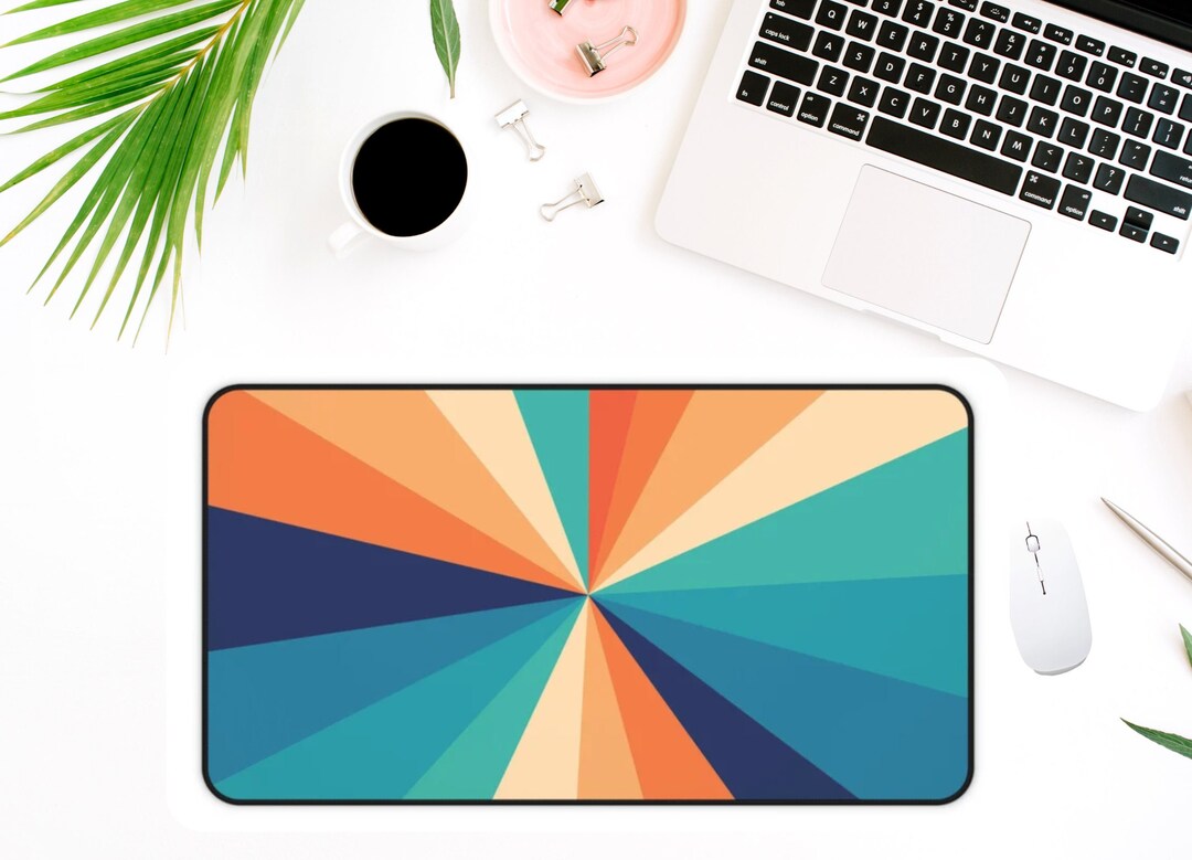 Retro Sunrise Desk Mat, Boho Chic Desk Mat, Desk Pad, Aesthetic Desk ...