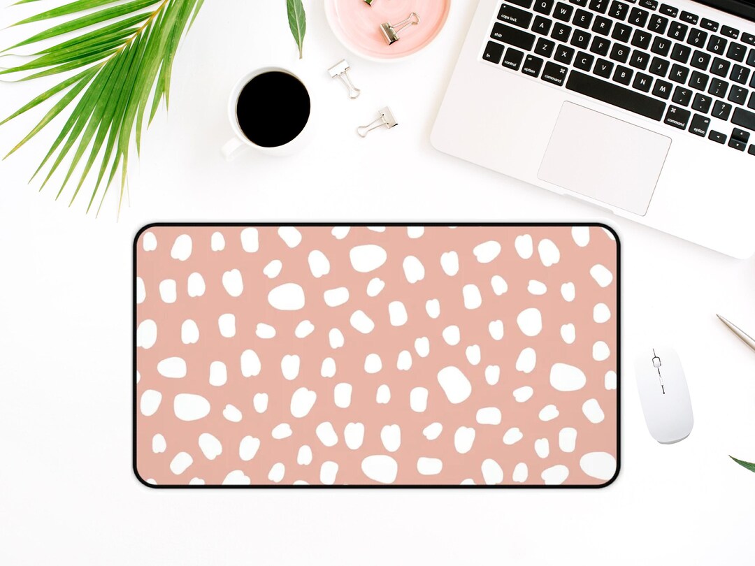 Pink Abstract Spots Desk Mat, Office Room Decor, Aesthetic Desk ...