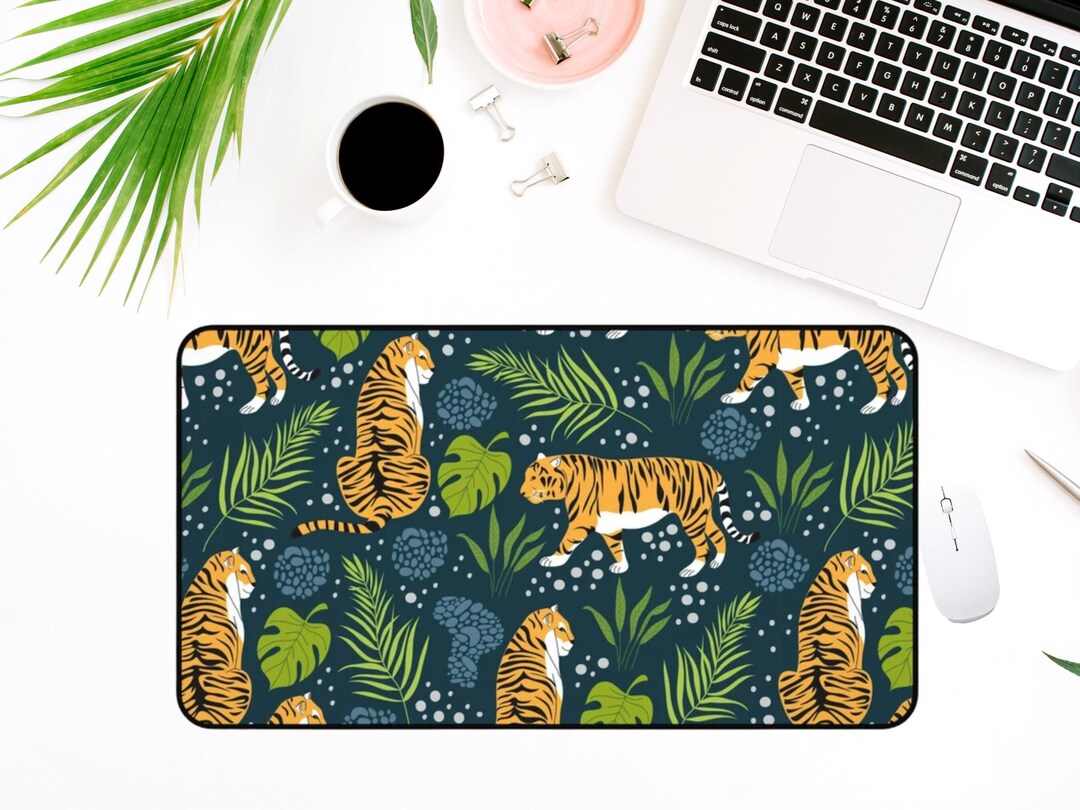 Animal Print Desk Mat, Tiger Deskmat, Desk Mat, Laptop Mat, Large ...