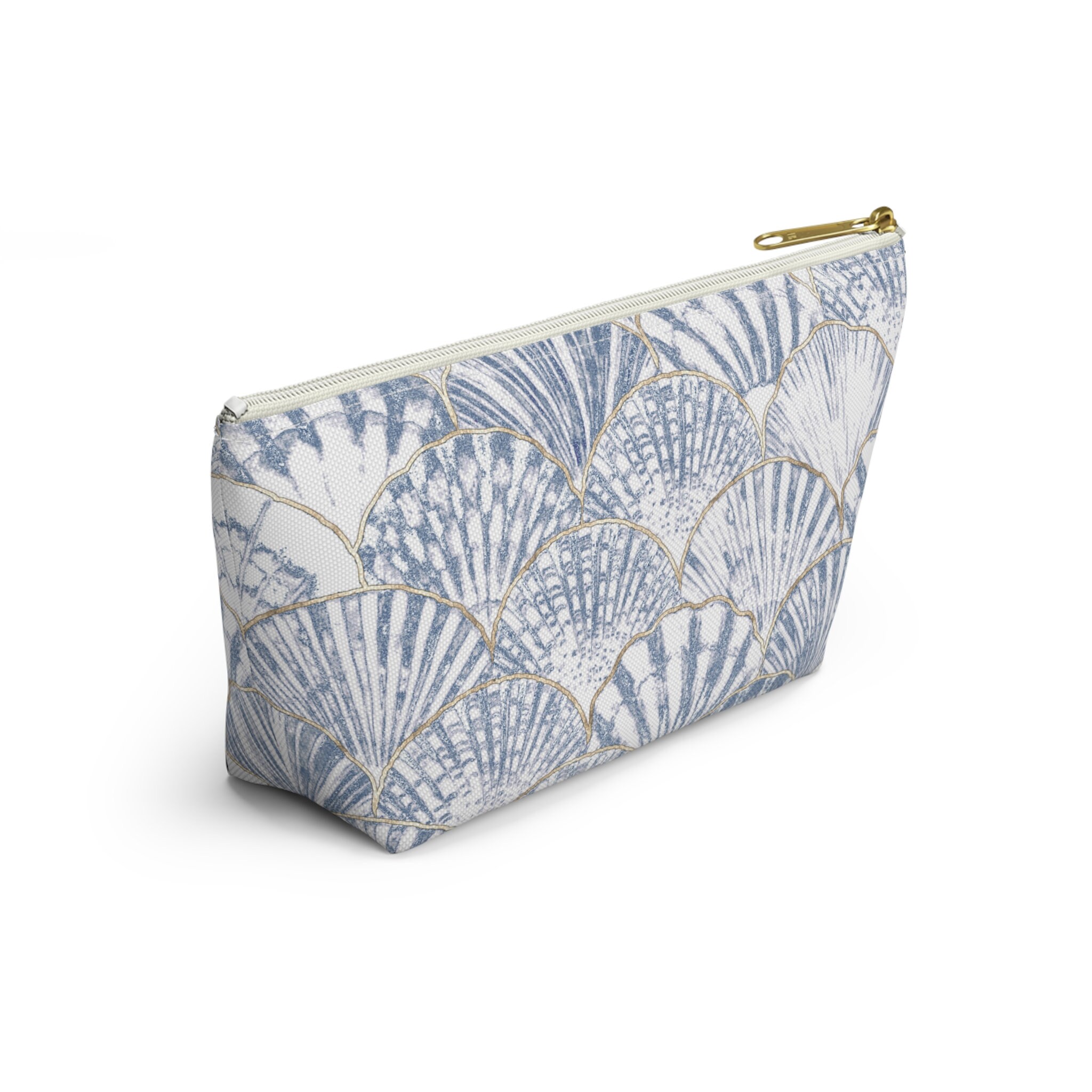 Sea Shell Beach Bag for Beach Zipper Pouch Blue Makeup Bag Beach Travel ...