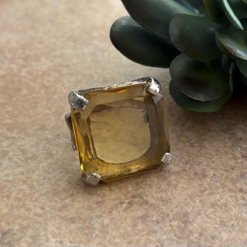 Large Glass Square Ring - Etsy