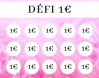 Défi 1, 2, 5 et 10 euros + organisation budget x 6| Tracker défi ...