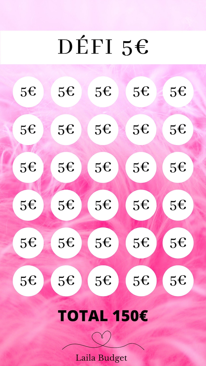 Défi 1, 2, 5 et 10 euros + organisation budget x 6| Tracker défi budgétaire A6 | PDF sur un ...