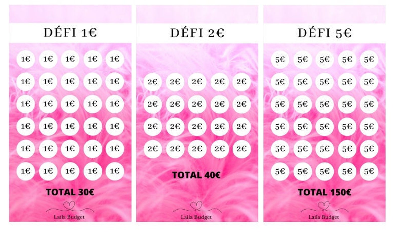Défi 1, 2, 5 et 10 euros + organisation budget x 6| Tracker défi budgétaire A6 | PDF sur un ...