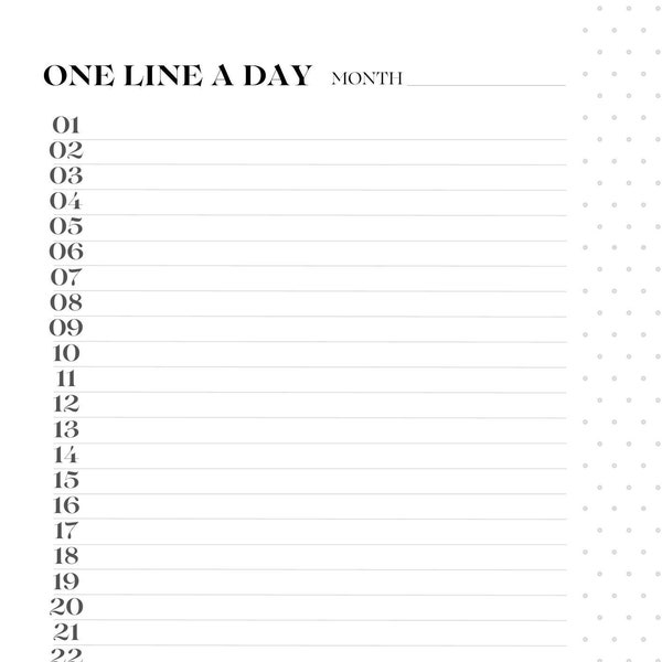 One Line a Day Journal - Etsy