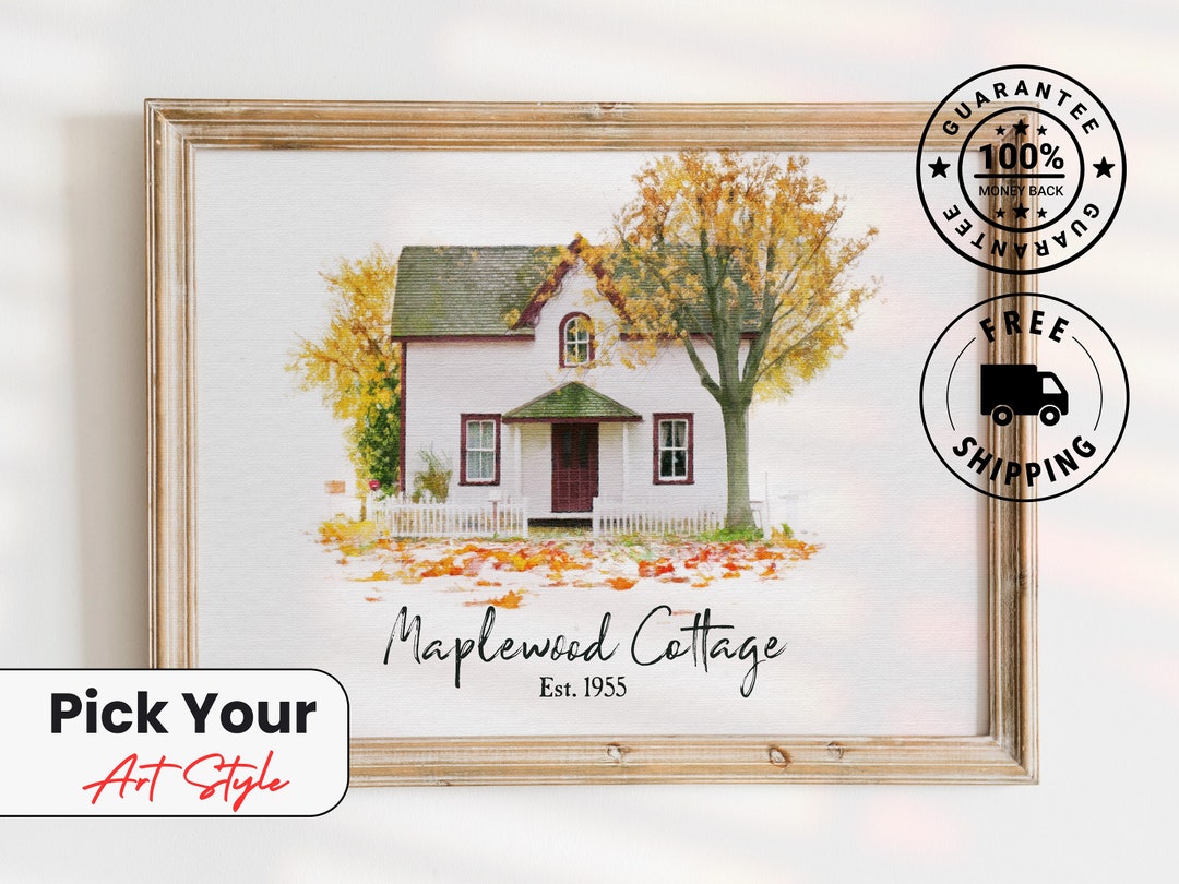 Custom Home Painting From Photo, House Portrait Watercolor House ...