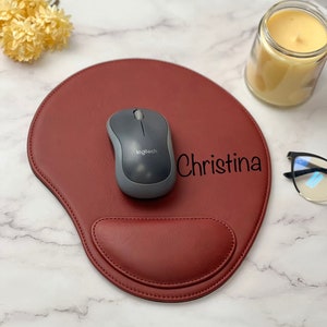 Custom Leather Mouse Pad, Personalized Boss Gift, Personalized Leather ...