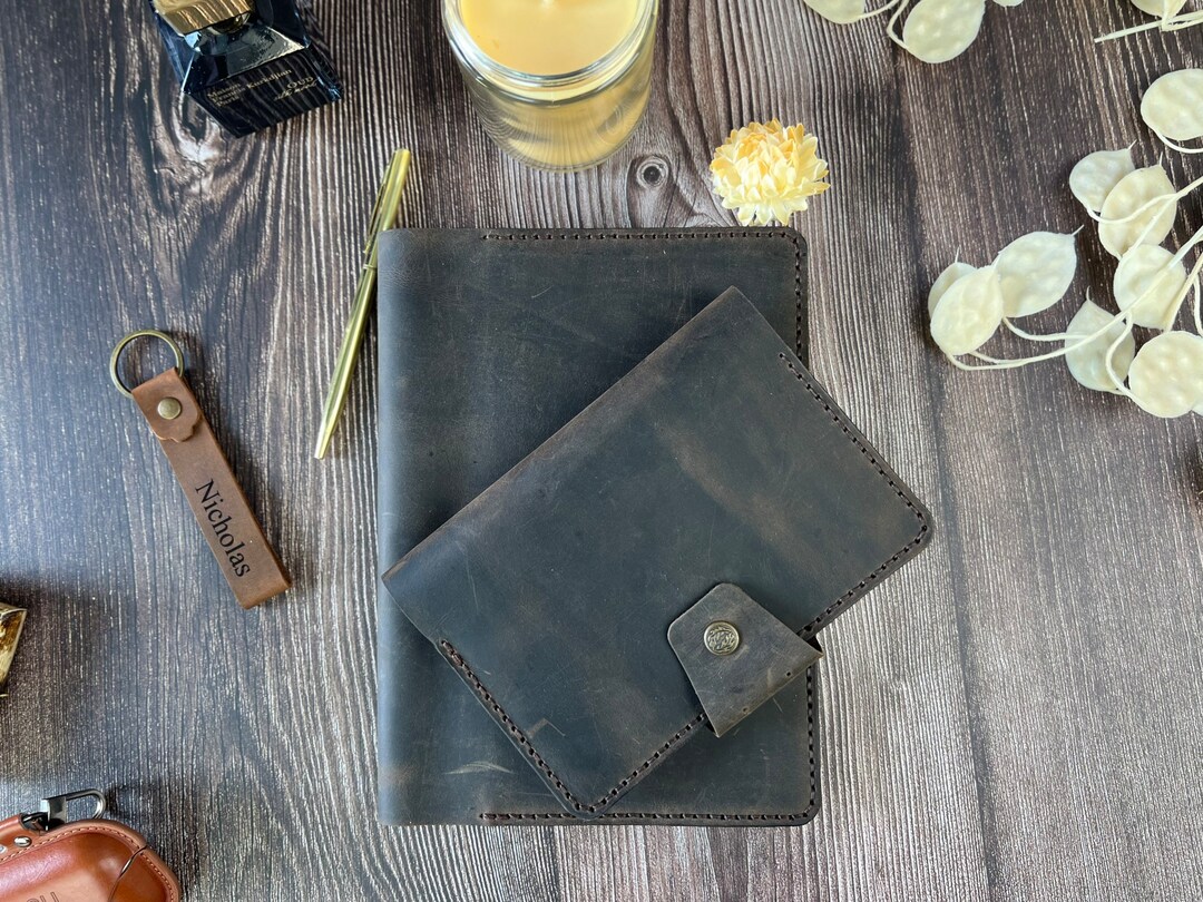 Refillable Journal Cover A6 Personalized Genuine Leather Sketchbook ...