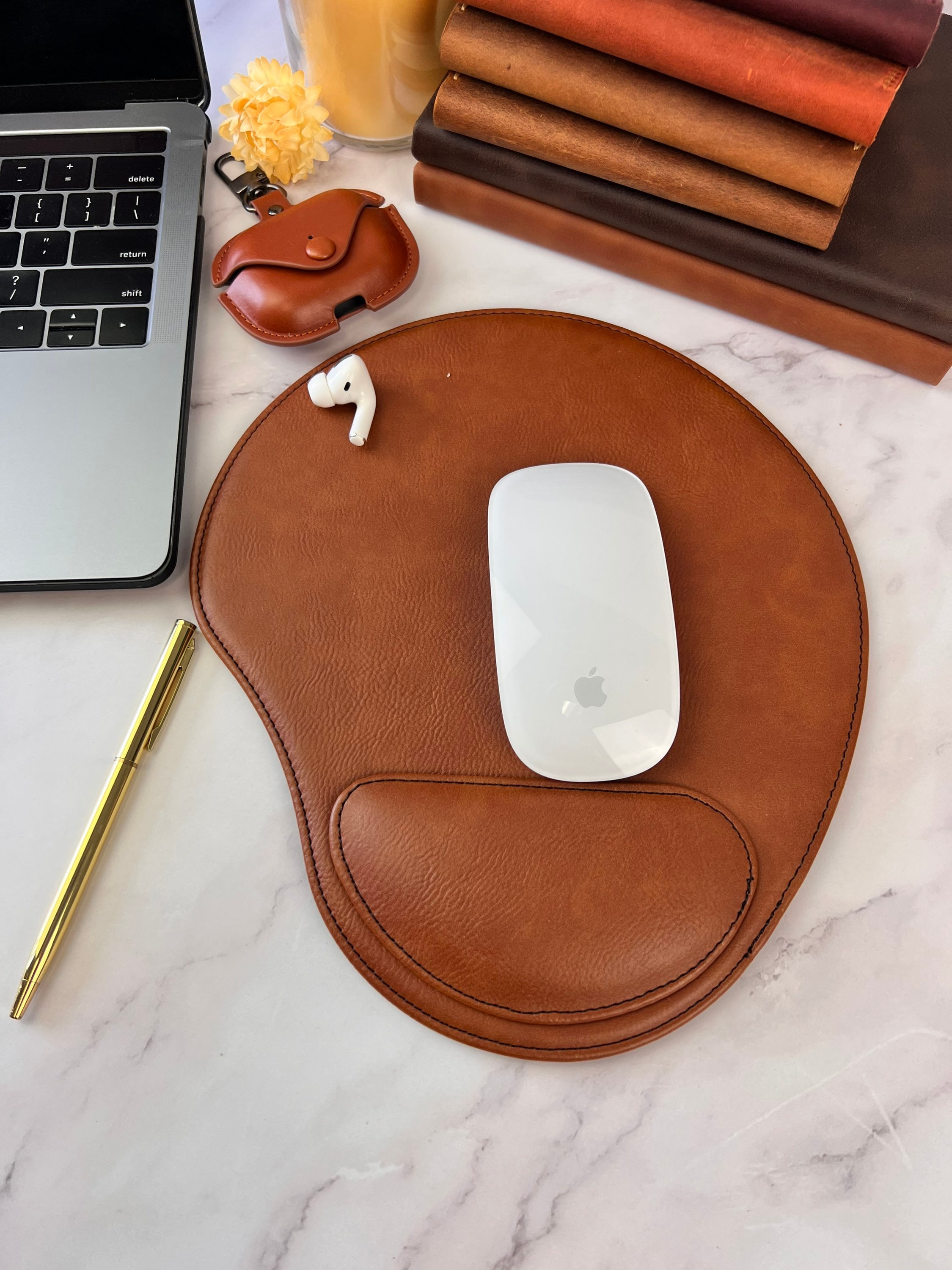 Custom Leather Mouse Pad Personalized Boss Gift Personalized - Etsy