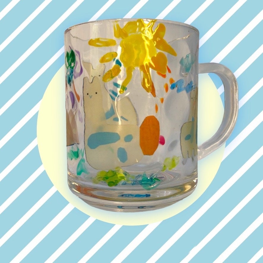 Glass Mug Craft Kit // DIY Glass Cups // Decorate Glassware // Cute ...