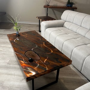 Modern Copper Coffee Table, Handmade Copper Cocktail Table, Metal ...