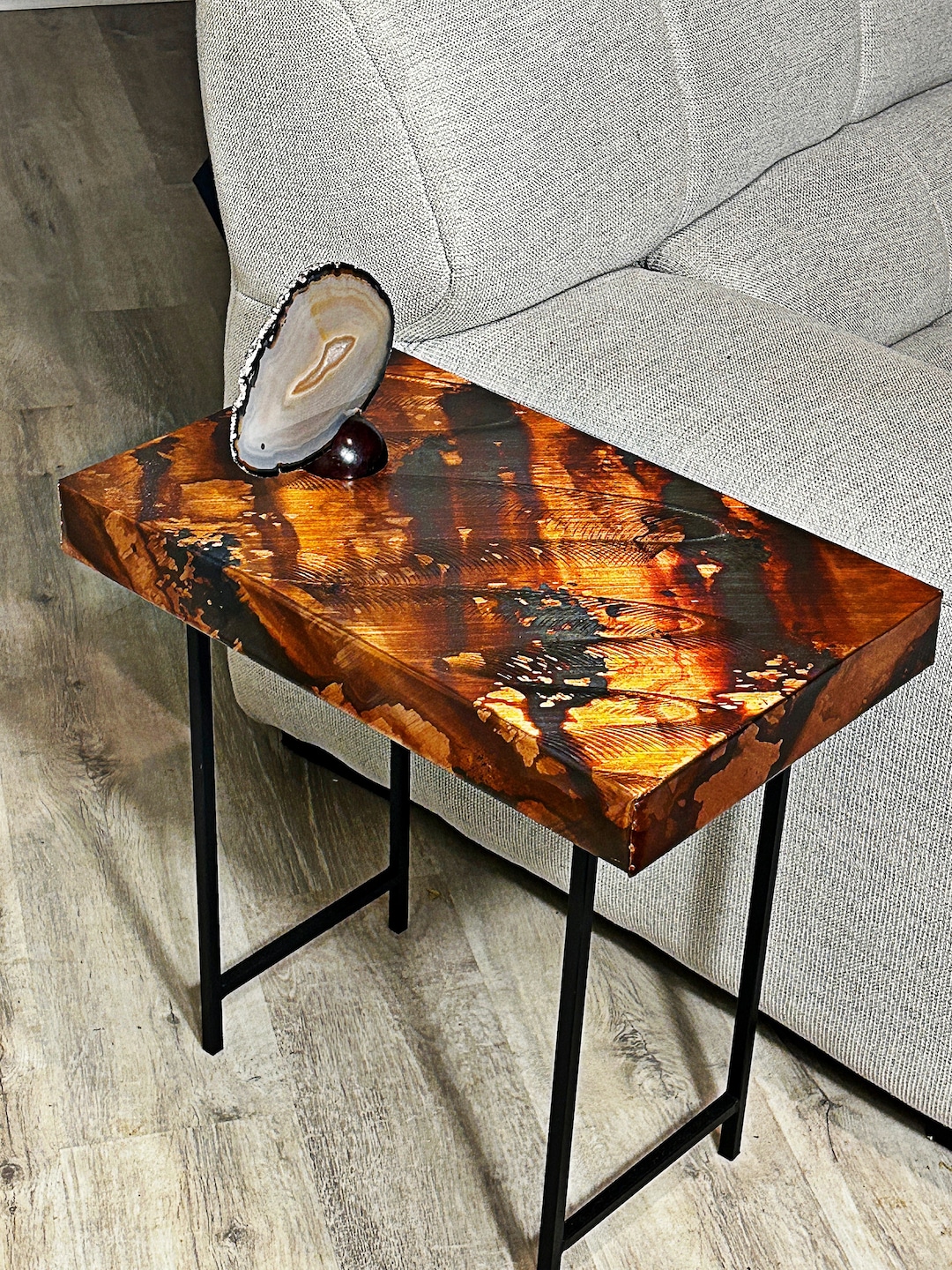 Handcrafted Copper End Table - Unique Bedside Accent, Rare Metal Art ...