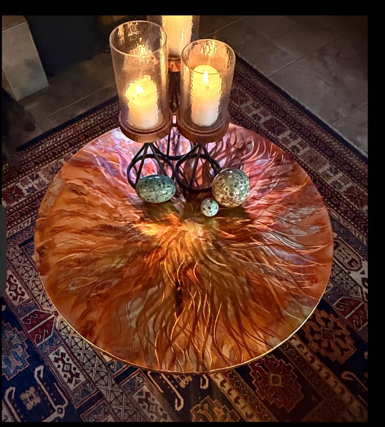 Coffee Table, Round Copper Table, Contemporary Copper Table, Modern ...