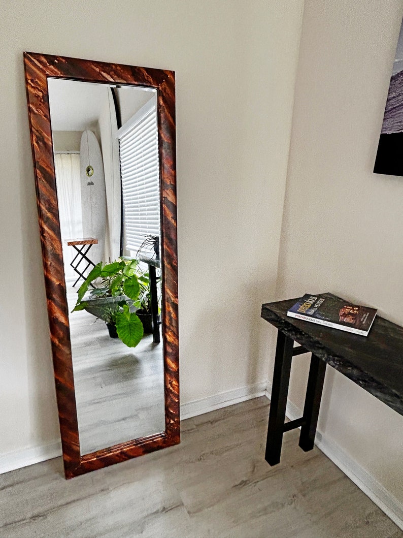 Copper Patina Mirror, Handcrafted Full Length Copper Mirror, Floor ...